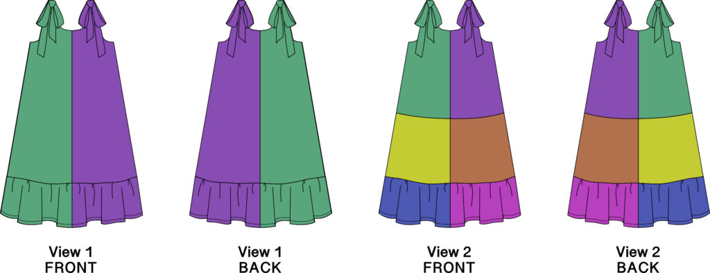 Isle - Kids Beginner Dress Sewing Pattern Colour Block